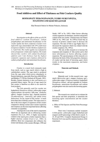 Food additives and effect of thickness on fish crackers quality