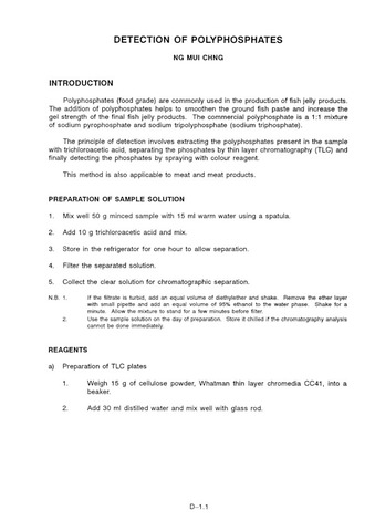 Analysis of additives: Detection of polyphosphates