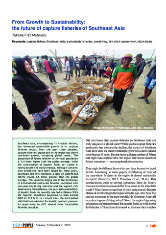 From Growth to Sustainability: the future of capture fisheries of ...