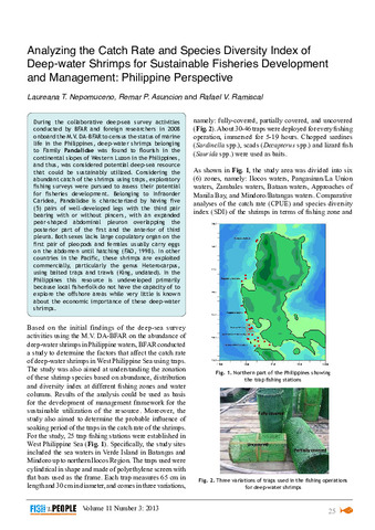Analyzing the catch rate and species diversity index of deep-water ...