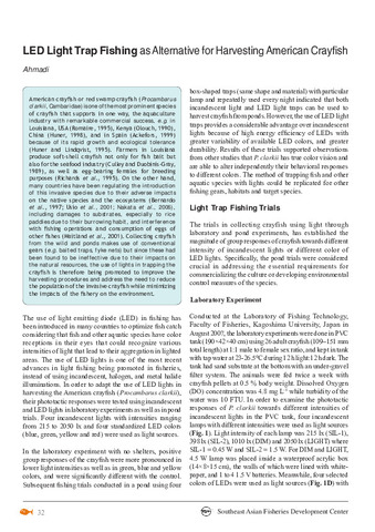 LED light trap fishing as alternative for harvesting american crayfish